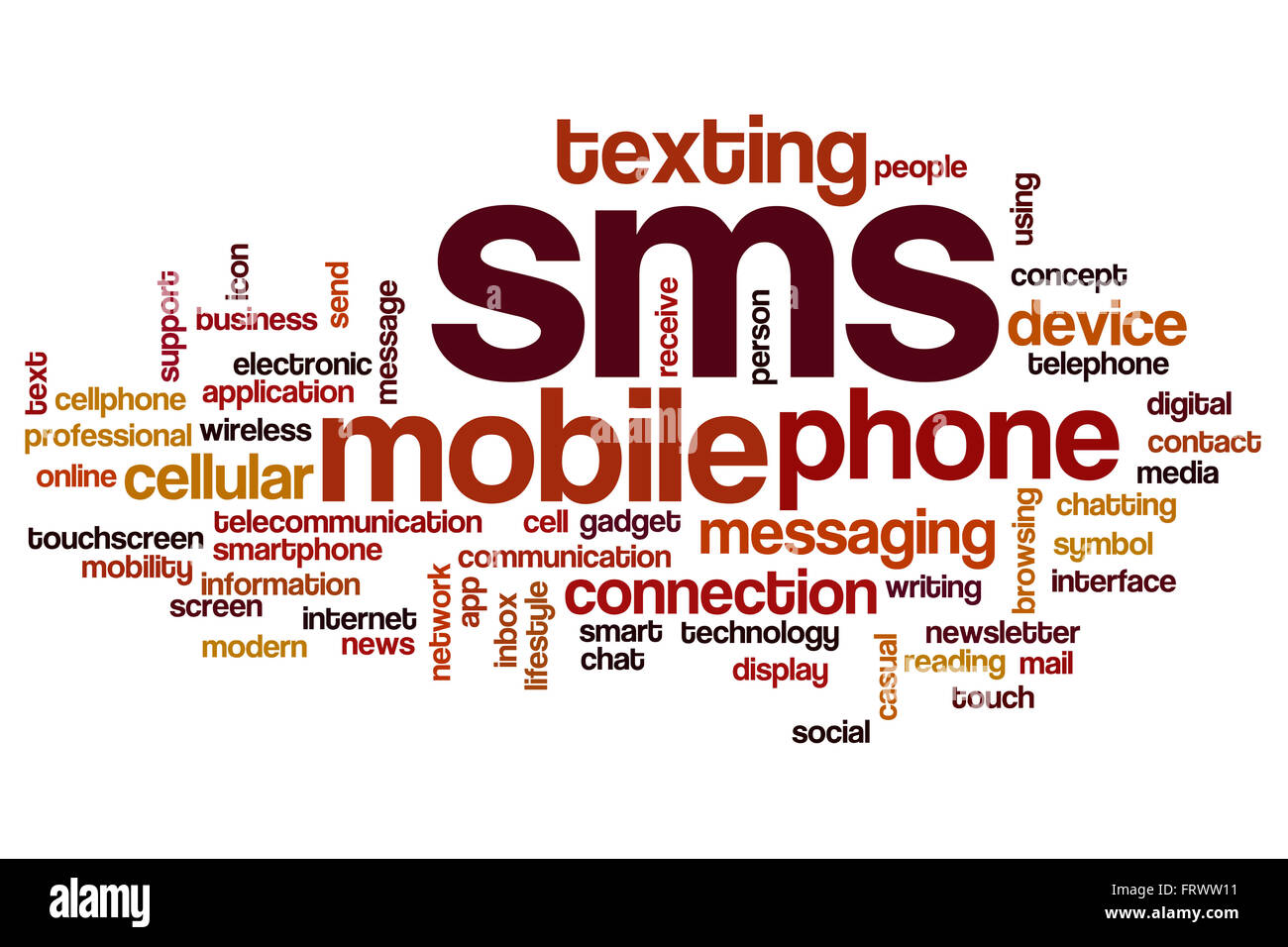 SMS word cloud Stock Photo - Alamy