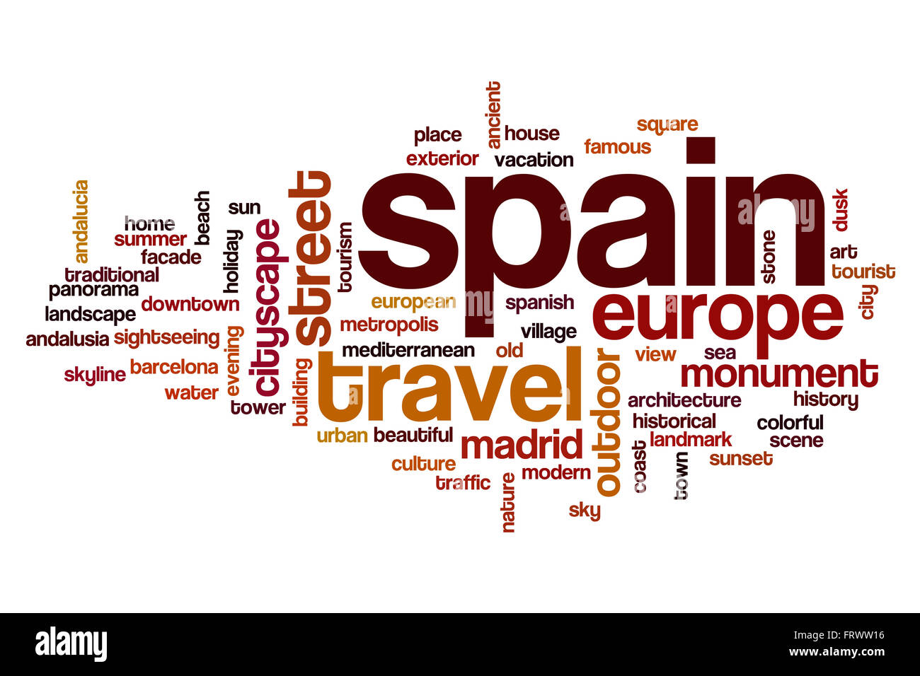 Spain word cloud Stock Photo - Alamy