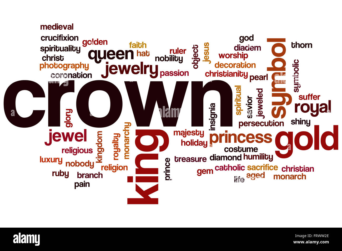 Crown word cloud Stock Photo - Alamy