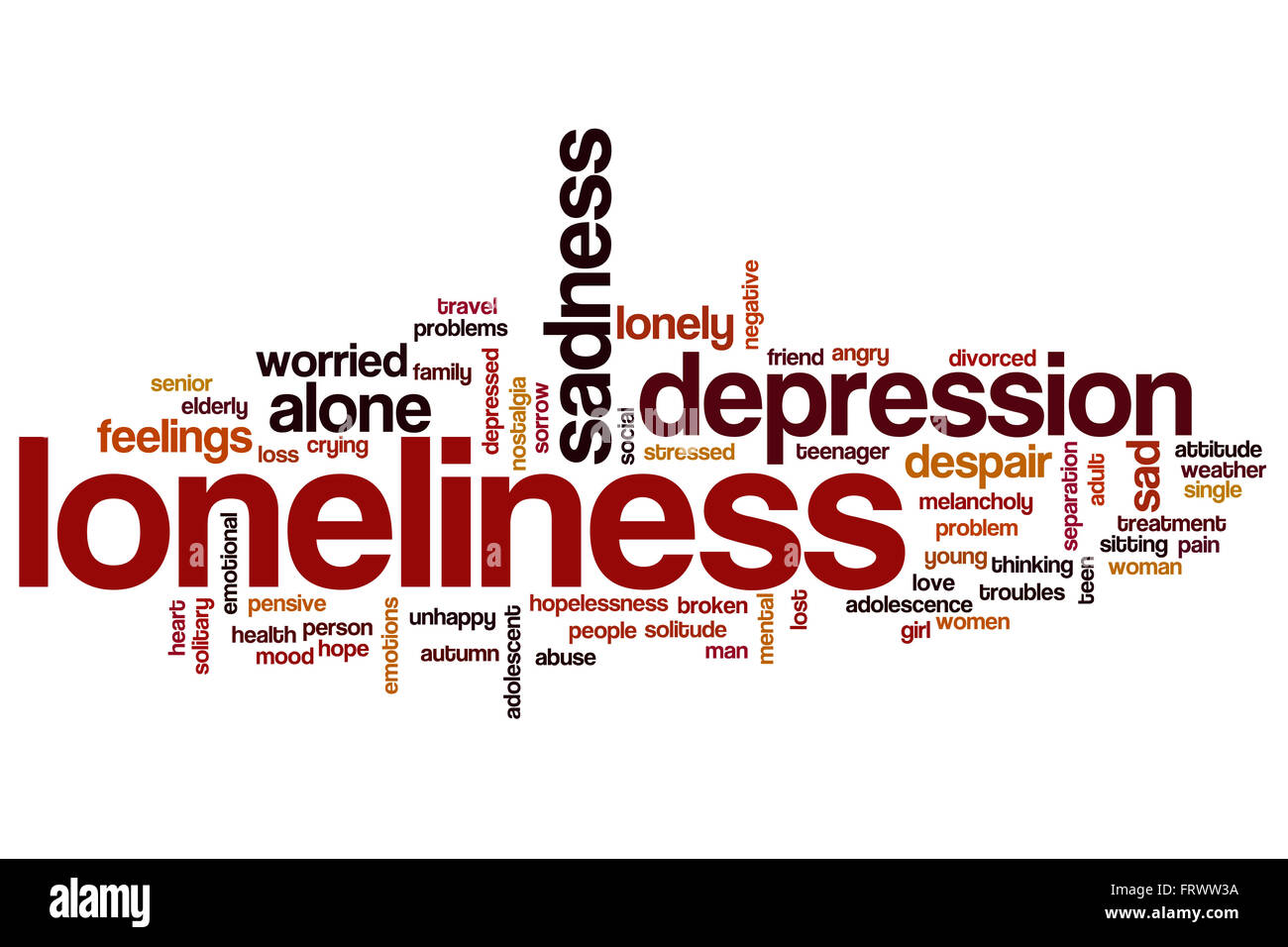 Loneliness word cloud Stock Photo - Alamy