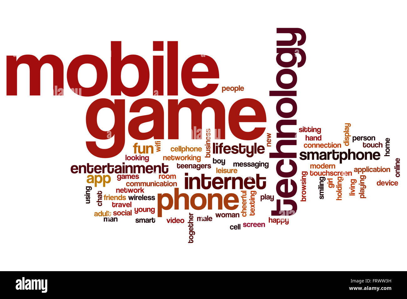 Mobile game word cloud Stock Photo - Alamy