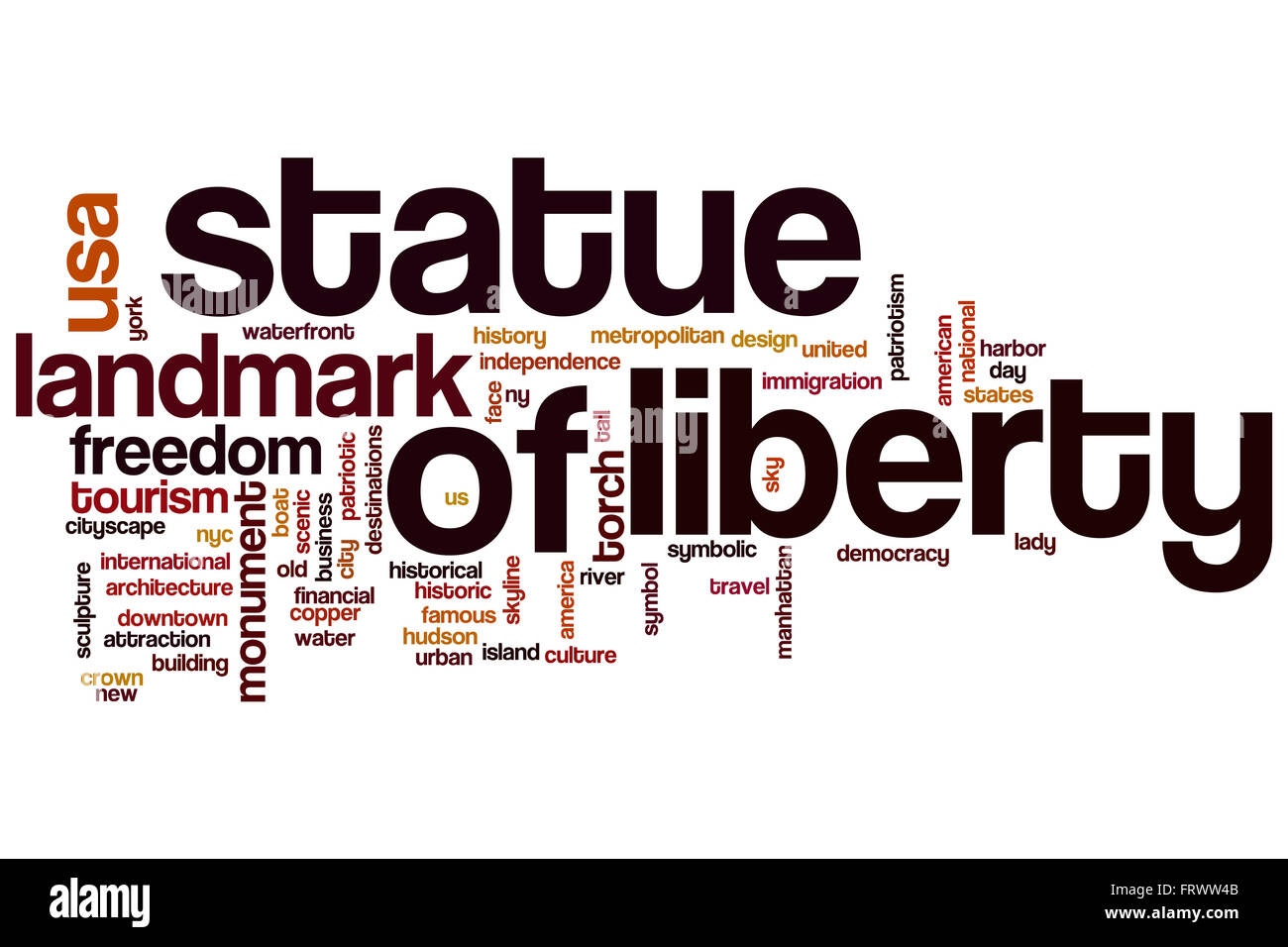 Statue of Liberty word cloud Stock Photo - Alamy