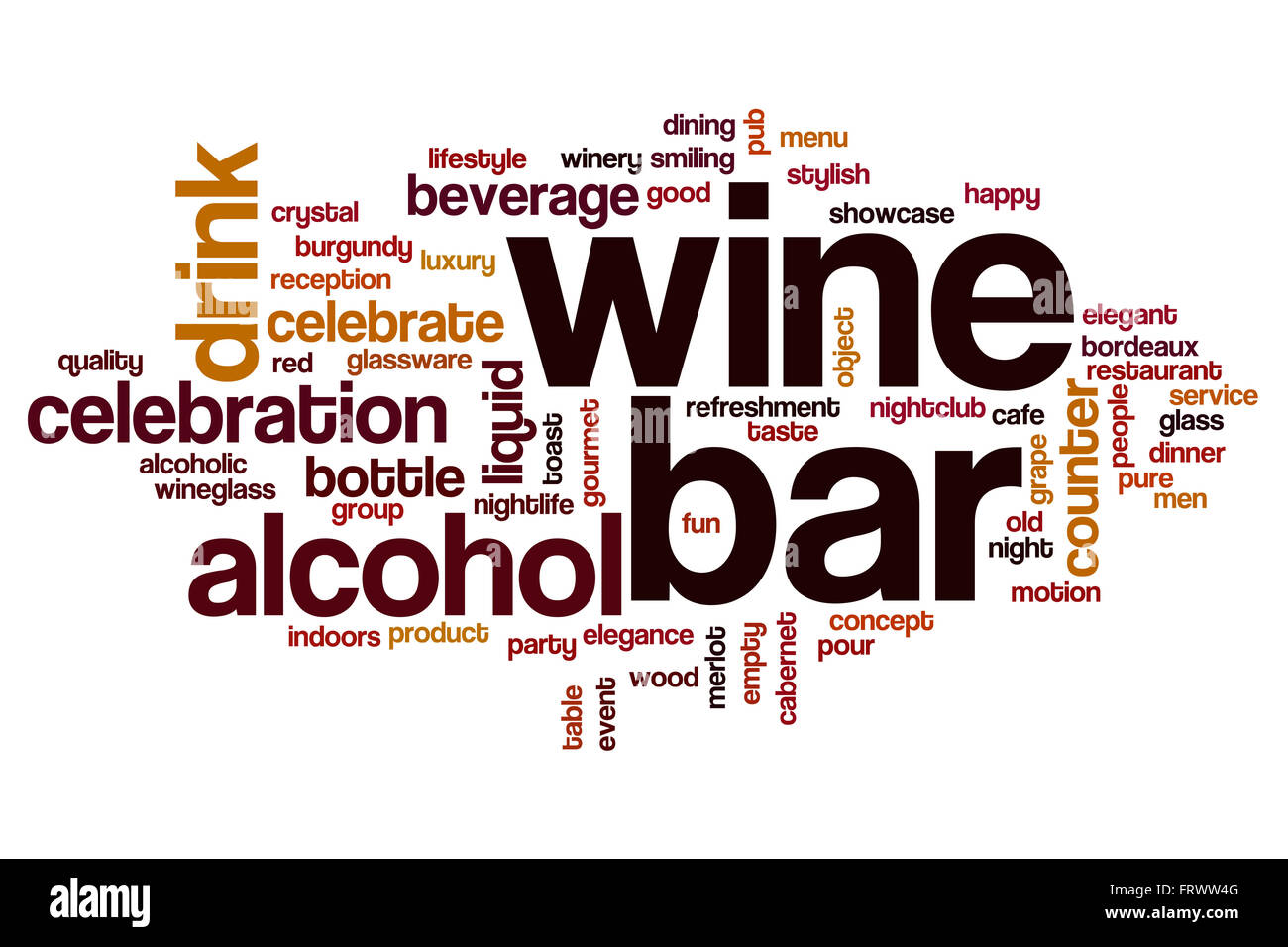 Wine bar word cloud Stock Photo - Alamy