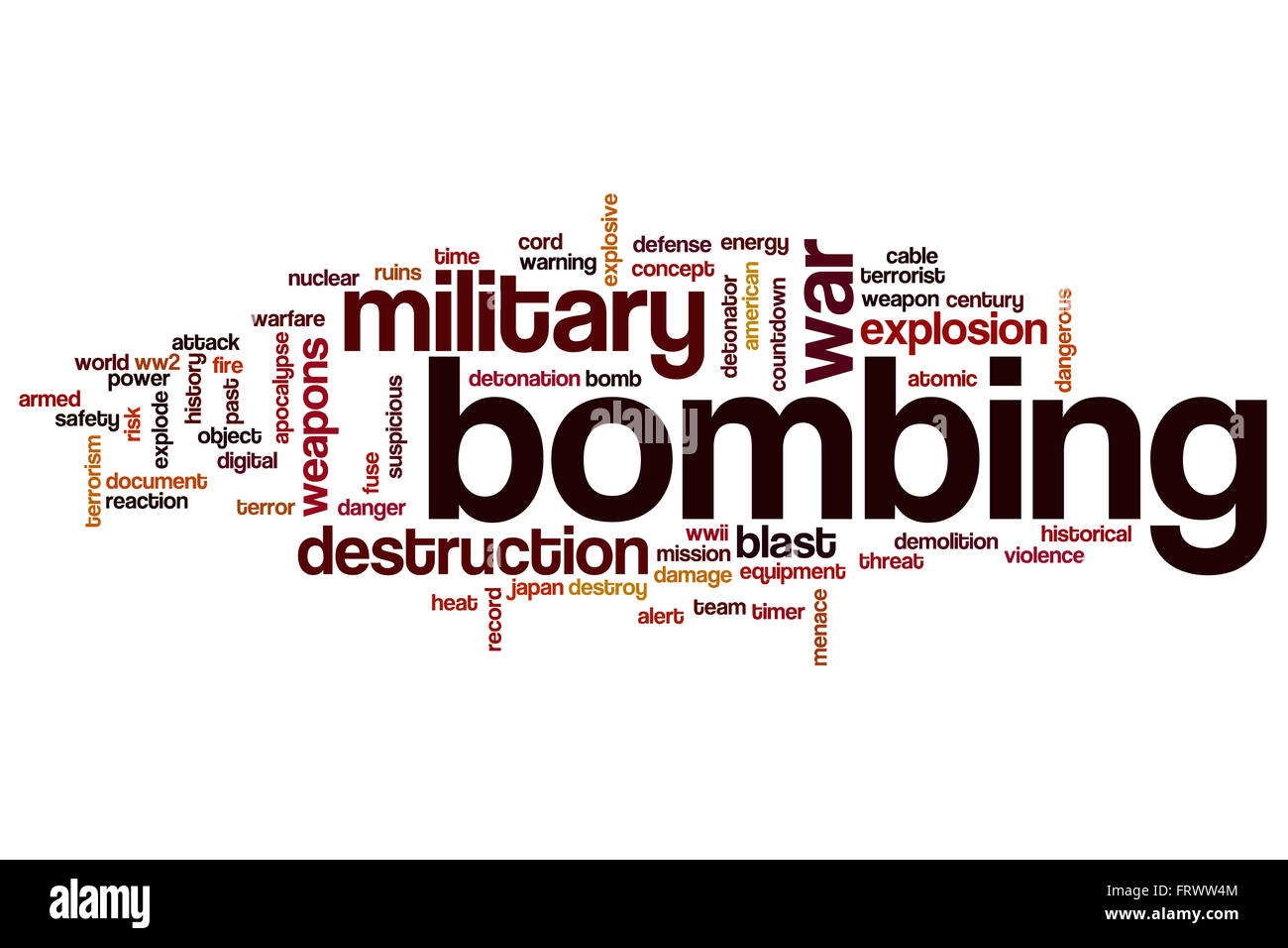 Bombing word cloud Stock Photo - Alamy