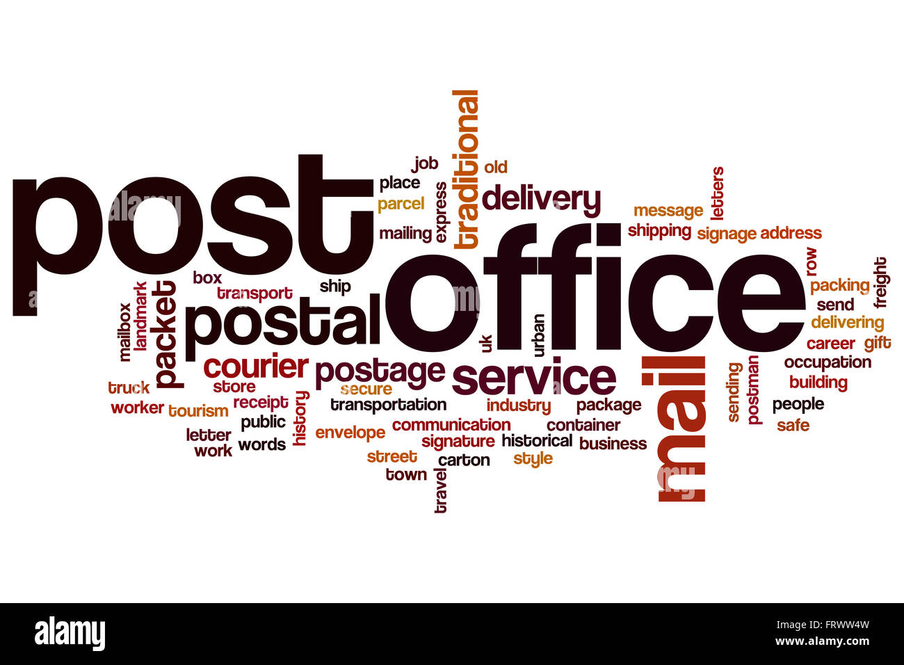 Post office word cloud Stock Photo - Alamy