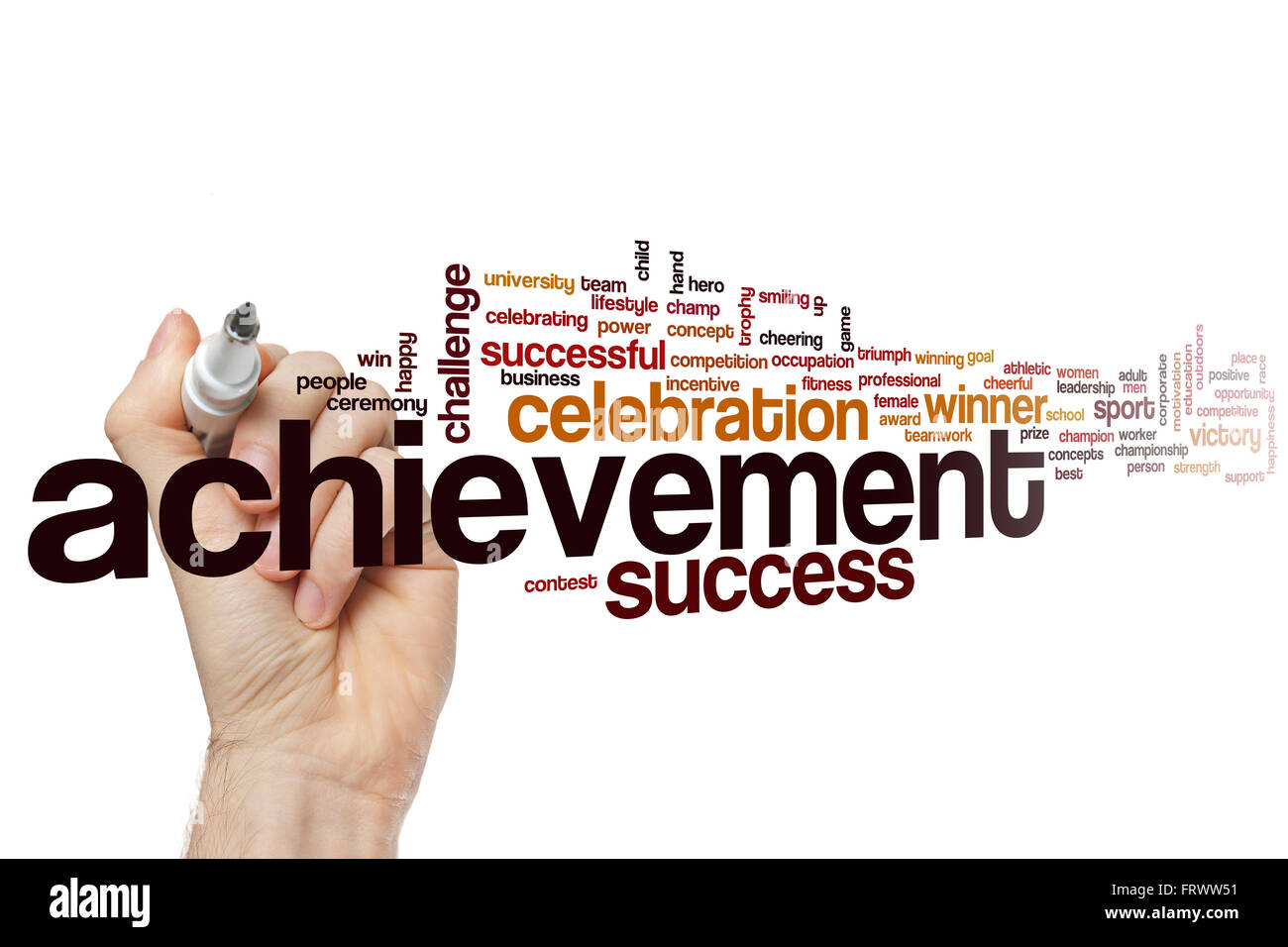 Achievement word cloud Stock Photo - Alamy