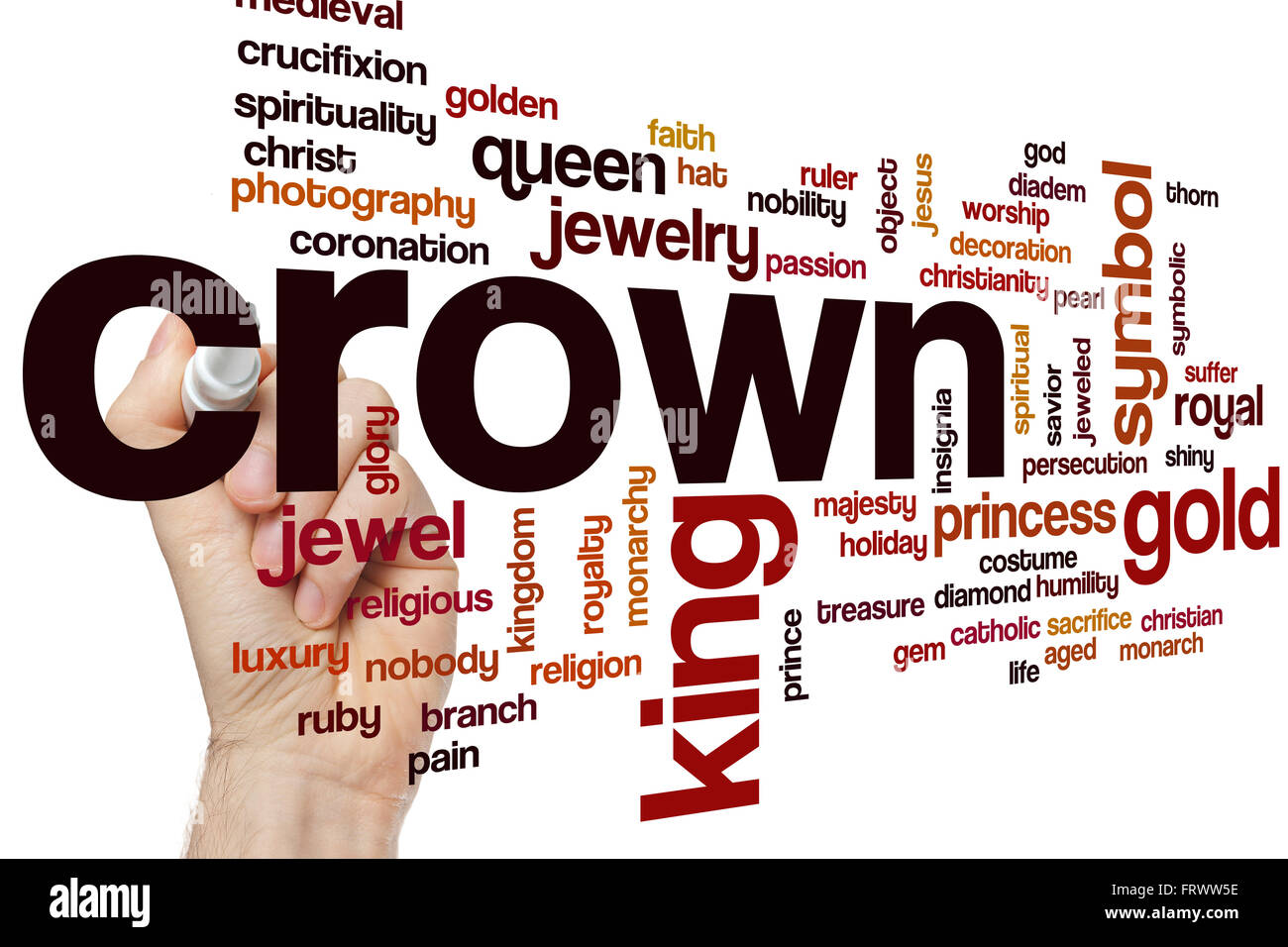 Crown word cloud Stock Photo - Alamy