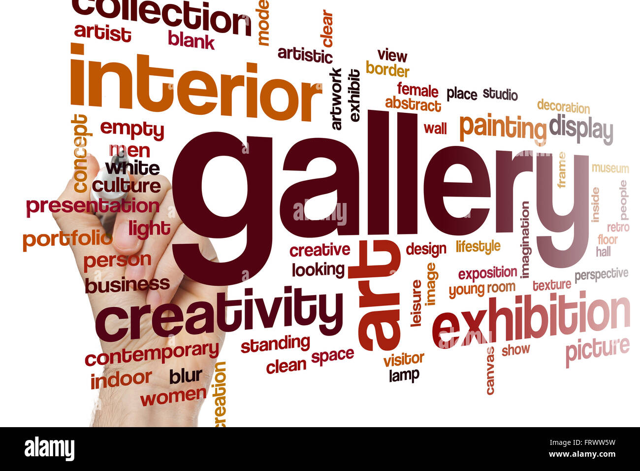 Gallery word cloud Stock Photo - Alamy