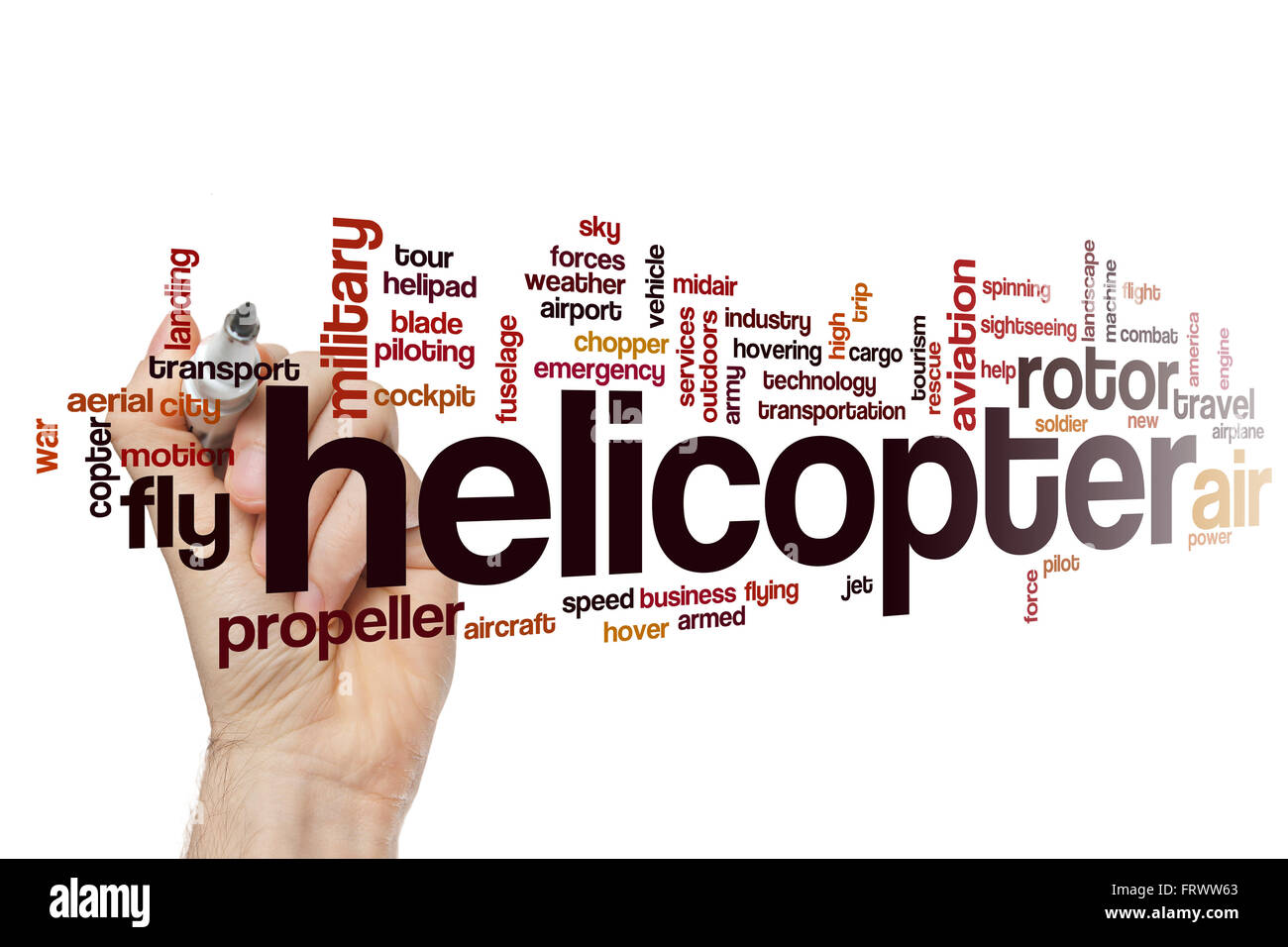 Helicopter word cloud hi-res stock photography and images - Alamy