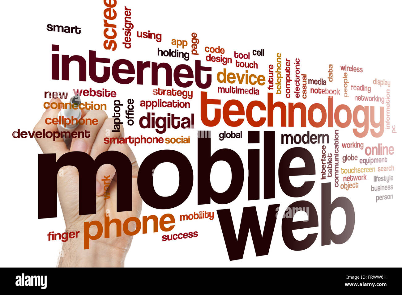 Mobile web word cloud Stock Photo - Alamy