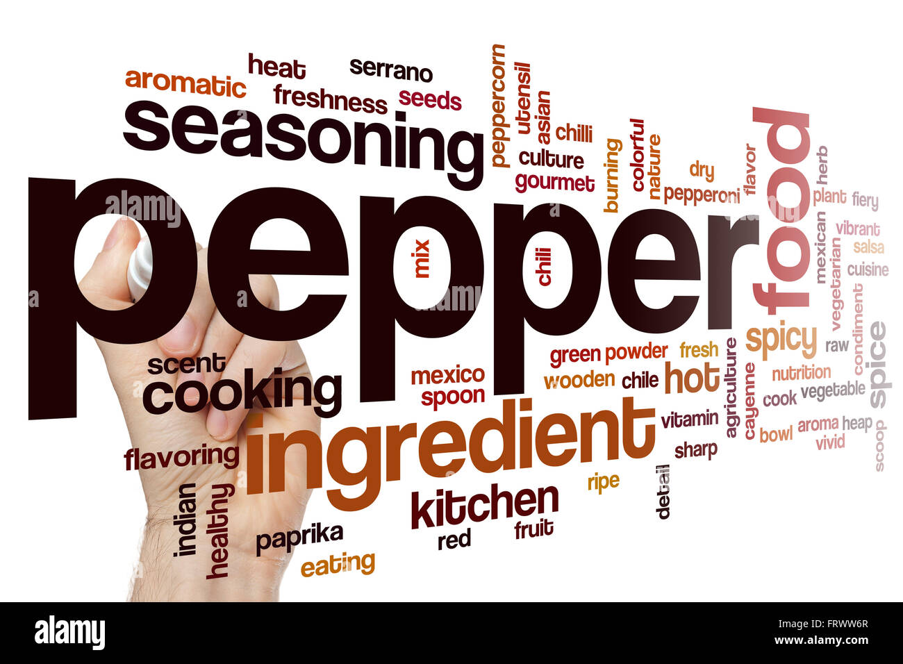 Pepper word cloud Stock Photo - Alamy