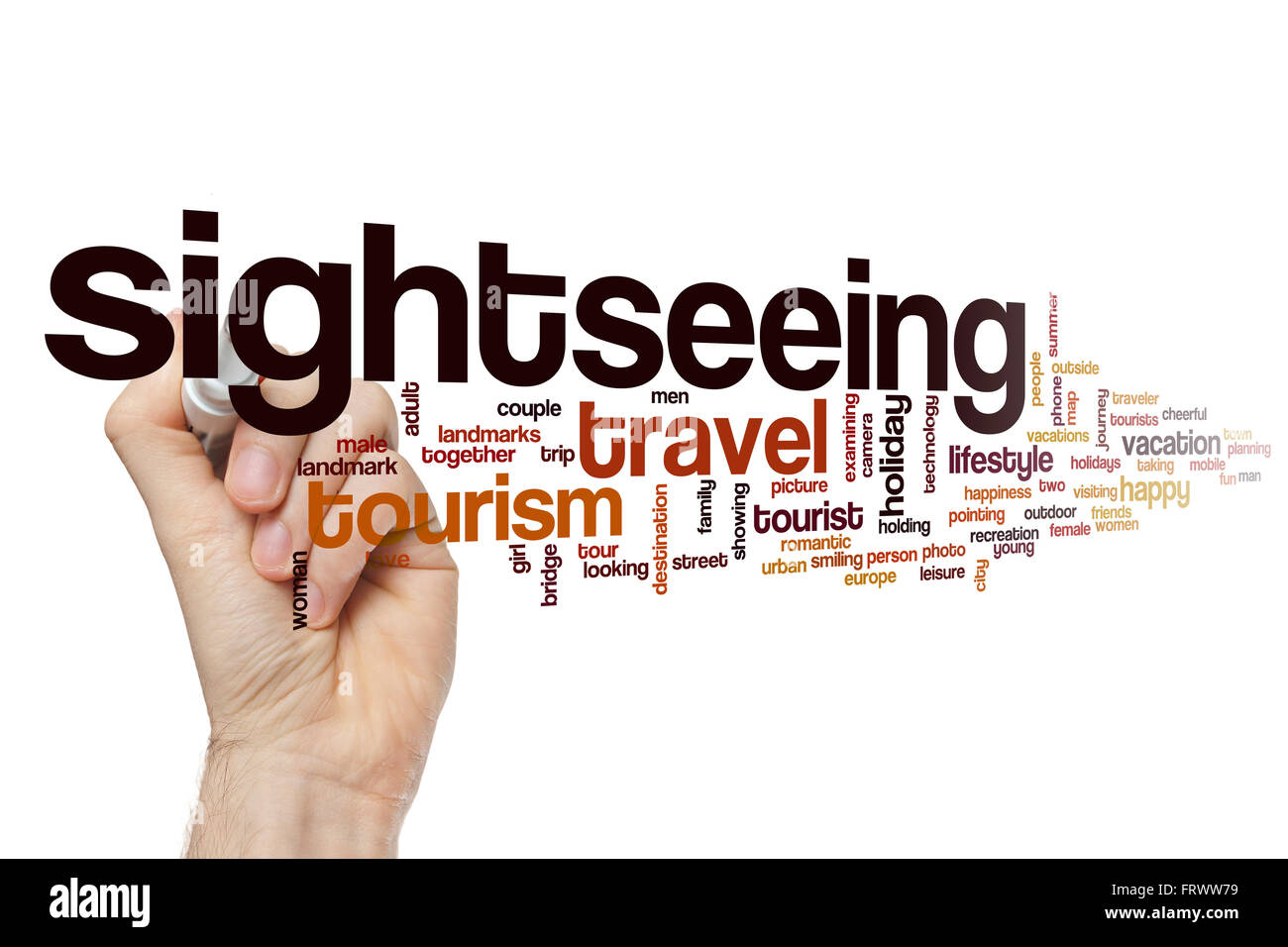 Sightseeing word cloud Stock Photo - Alamy