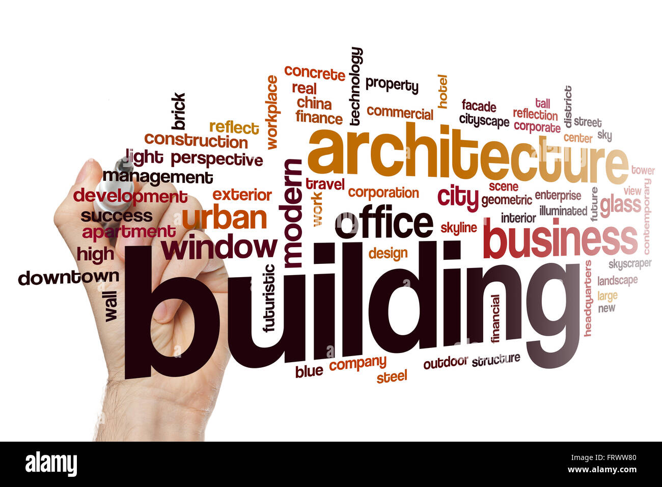 Building word cloud Stock Photo - Alamy