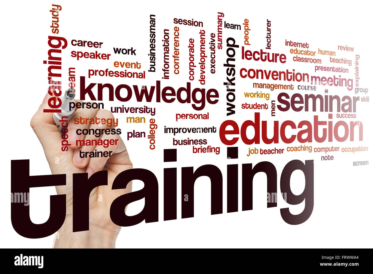 Training word cloud Stock Photo - Alamy