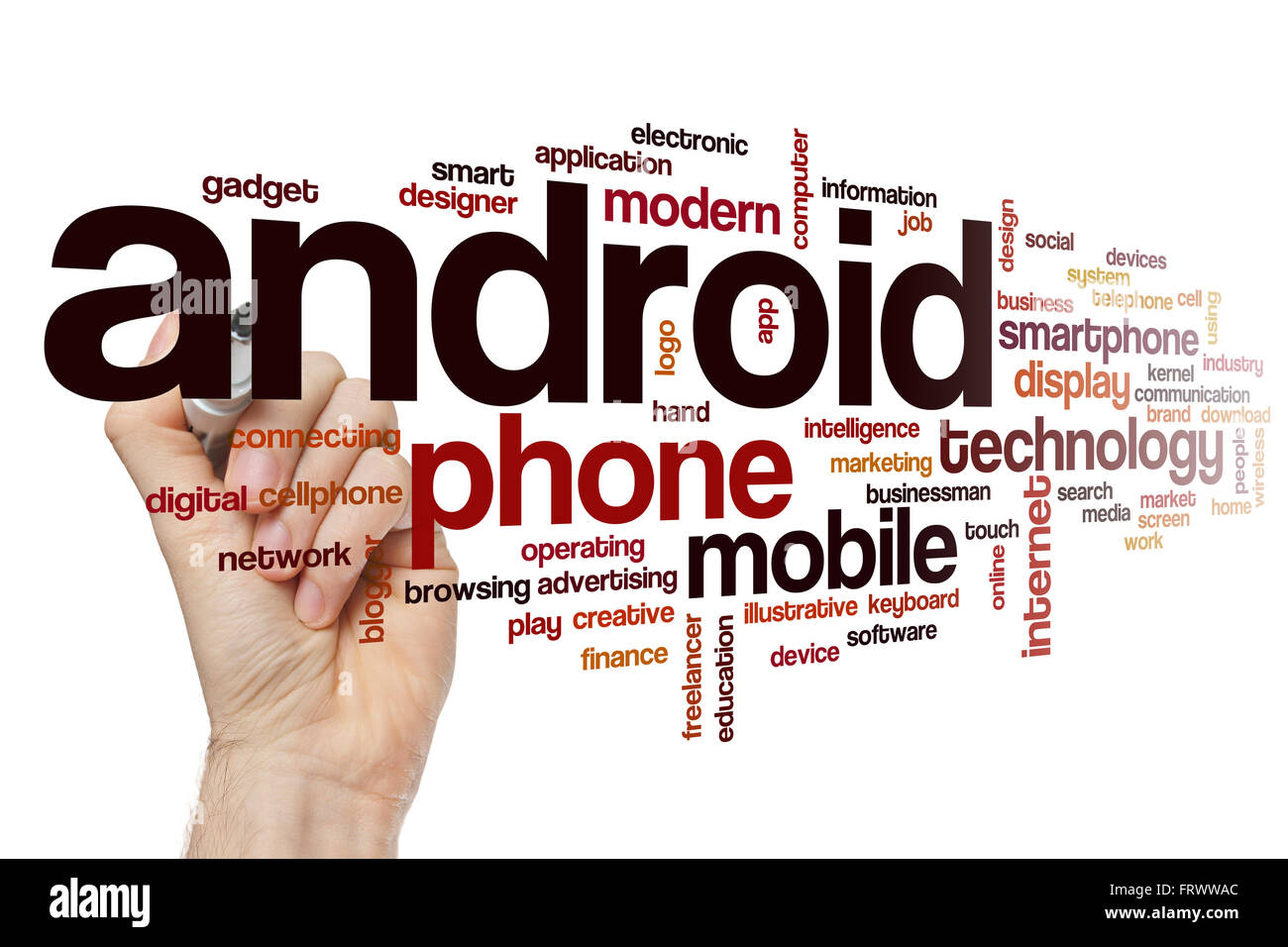 Android word cloud Stock Photo - Alamy