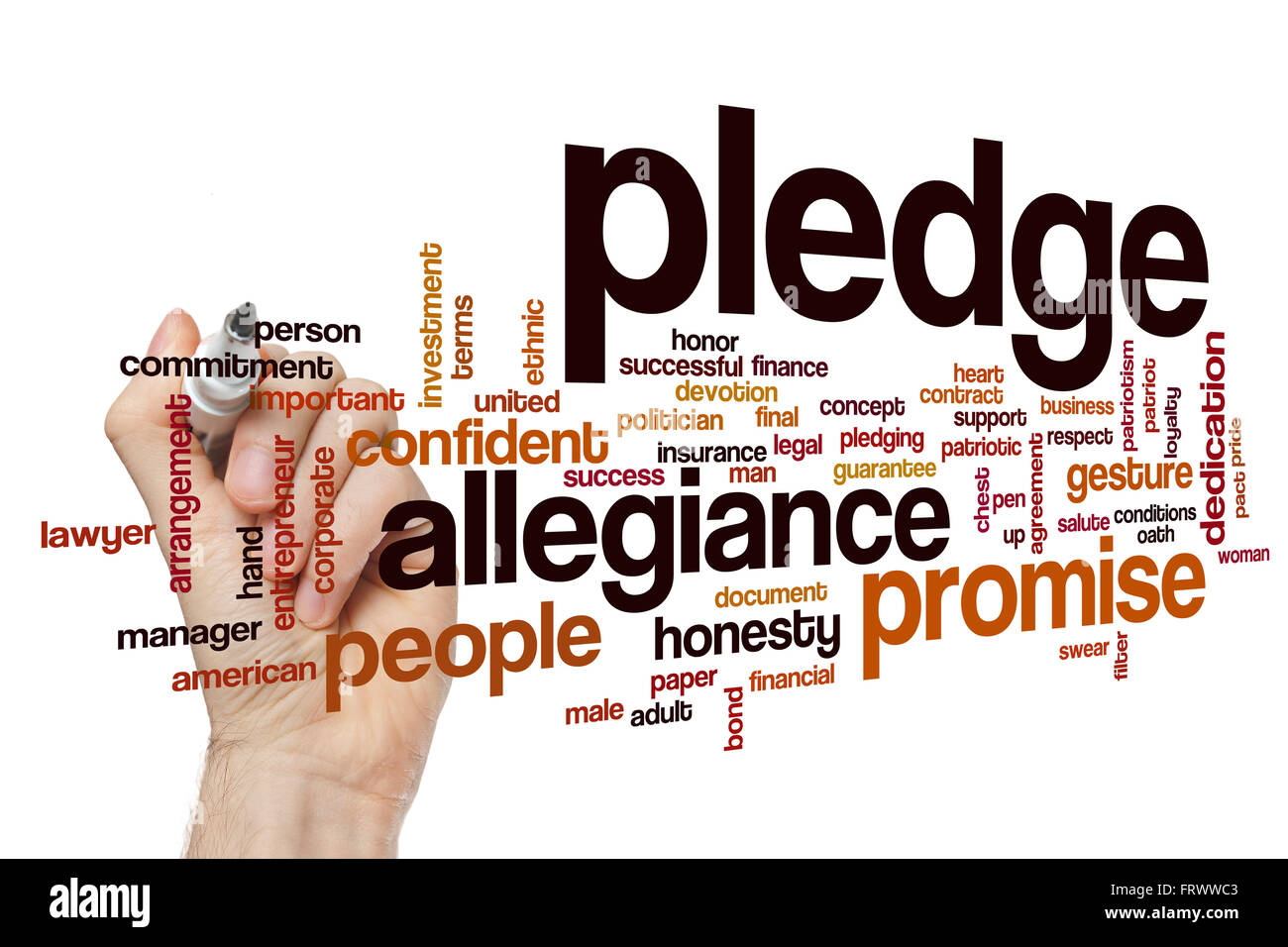 Pledge word cloud Stock Photo - Alamy