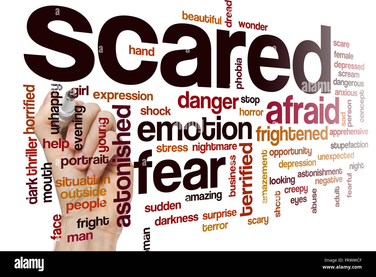 Fear word cloud concept afraid hi-res stock photography and images - Alamy