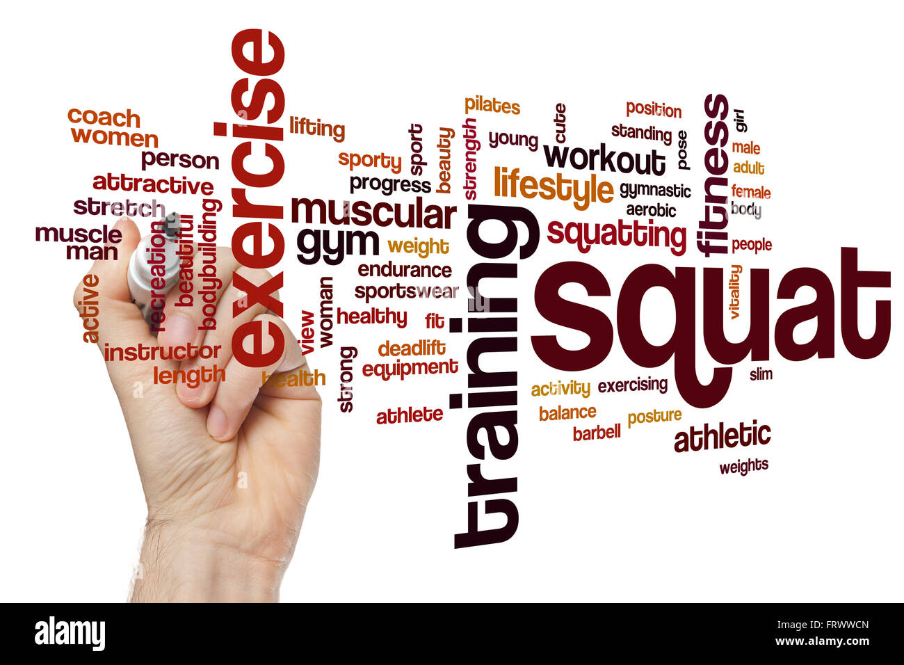 Squat word cloud Stock Photo - Alamy