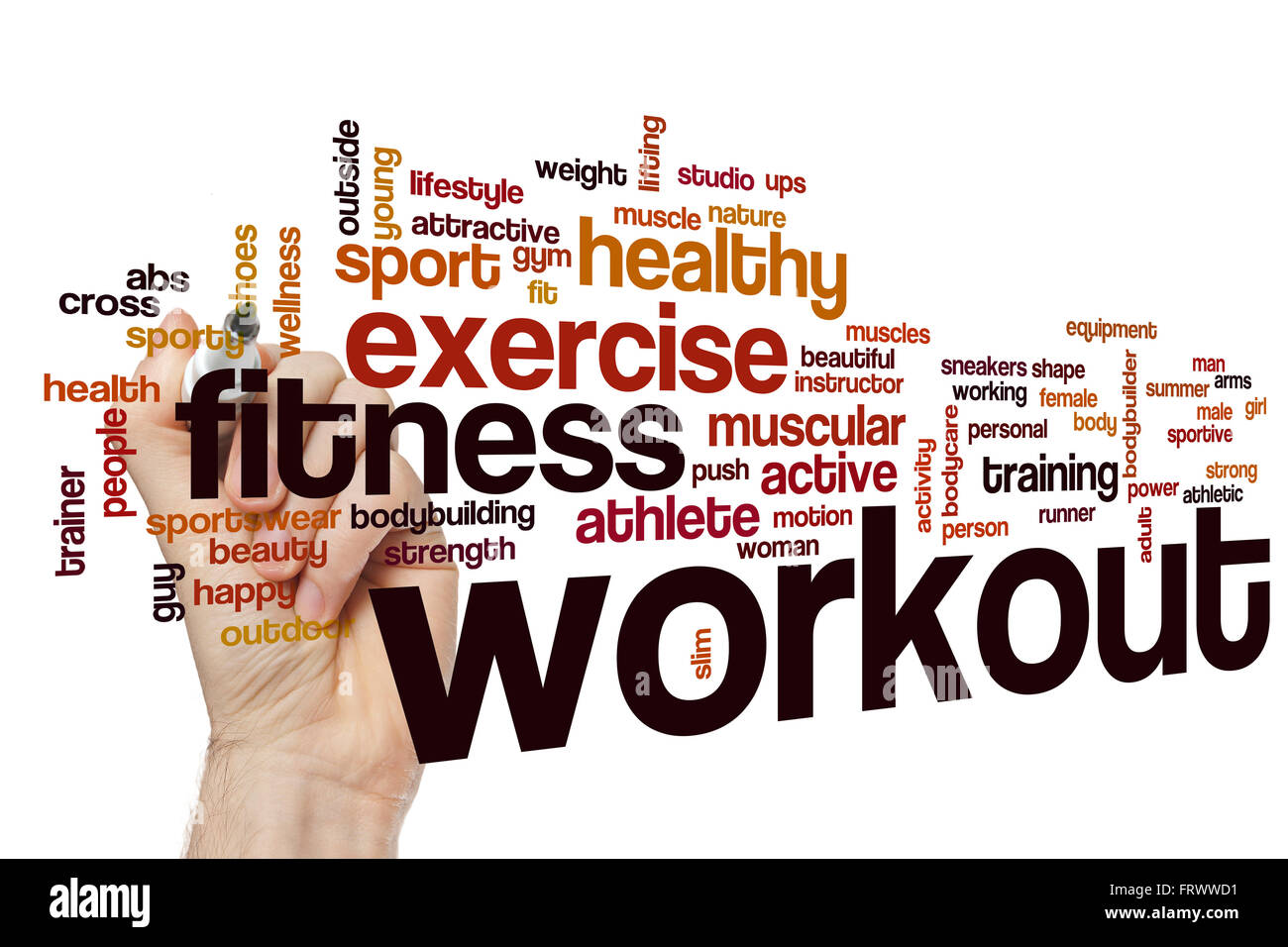 Workout word cloud Stock Photo - Alamy