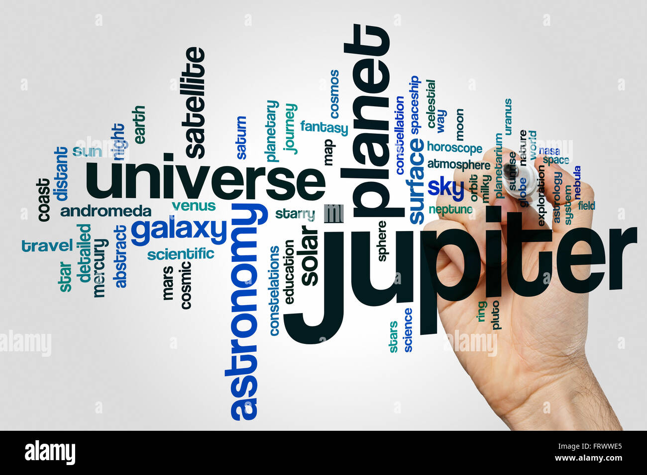 Jupiter word cloud Stock Photo - Alamy