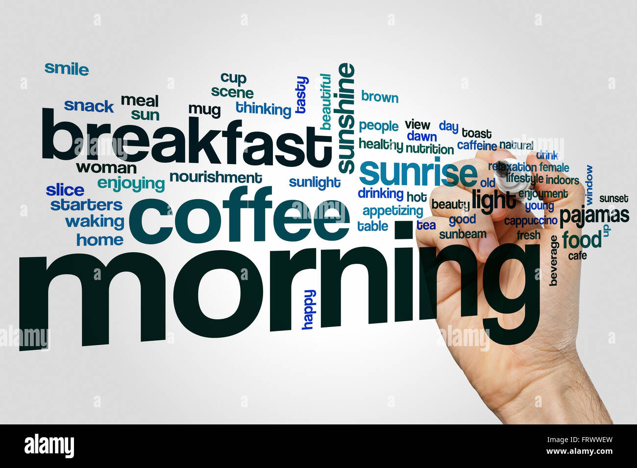 Morning word cloud Stock Photo - Alamy