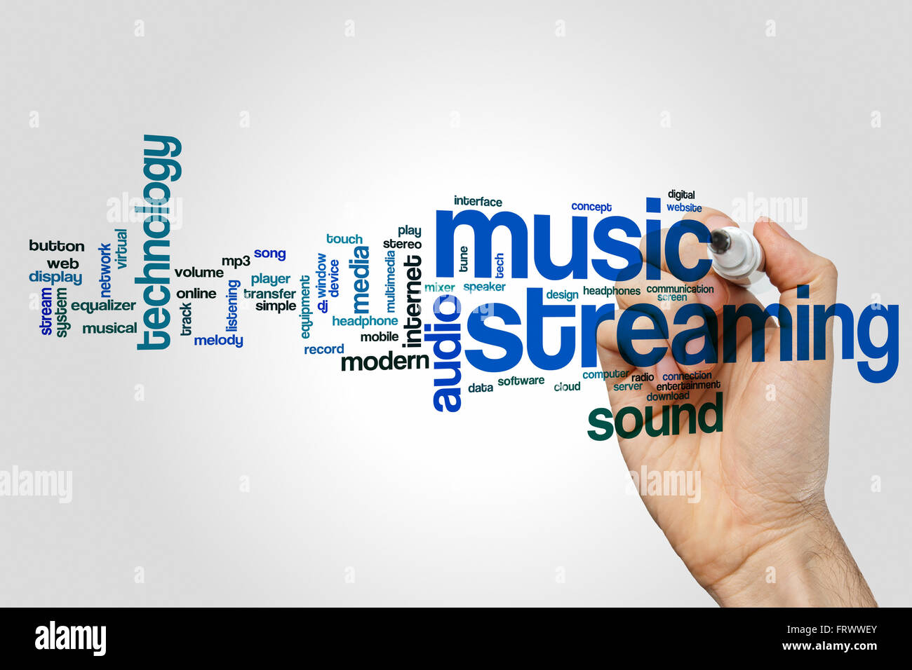 Cloud audio streaming headphone hi-res stock photography and images - Alamy