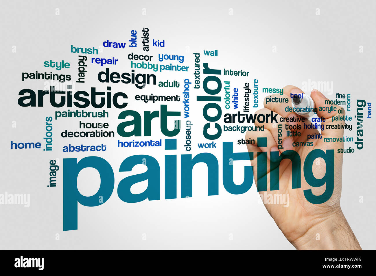 Painting word cloud Stock Photo - Alamy