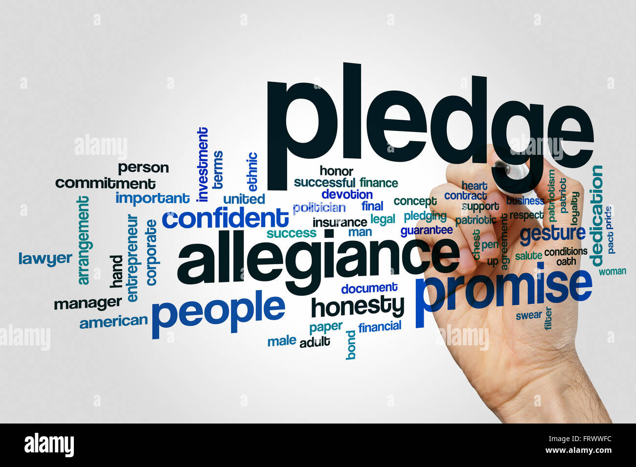 Pledge word cloud Stock Photo - Alamy