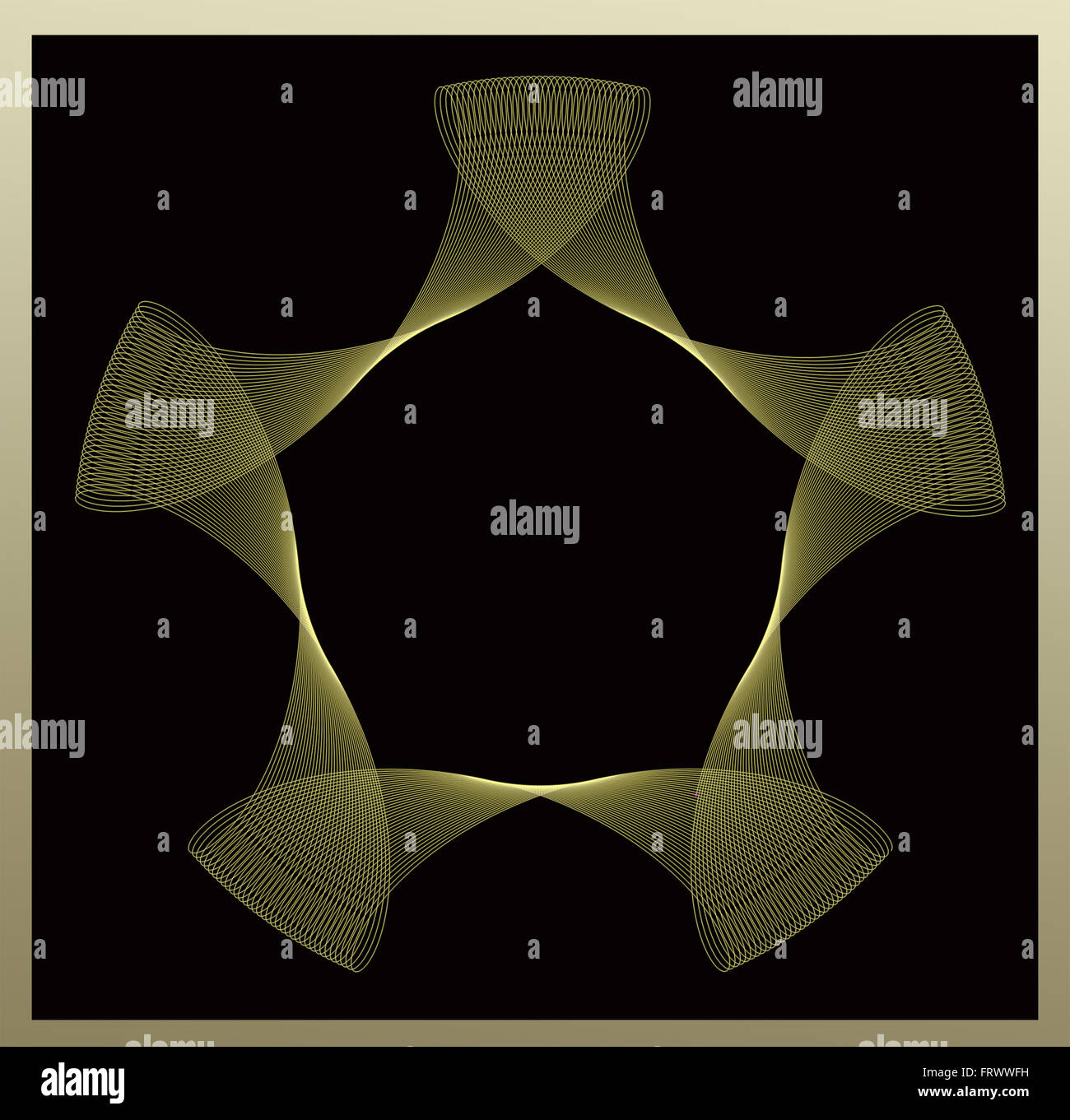 Abstrad star golden decoration with faded color on black background ...