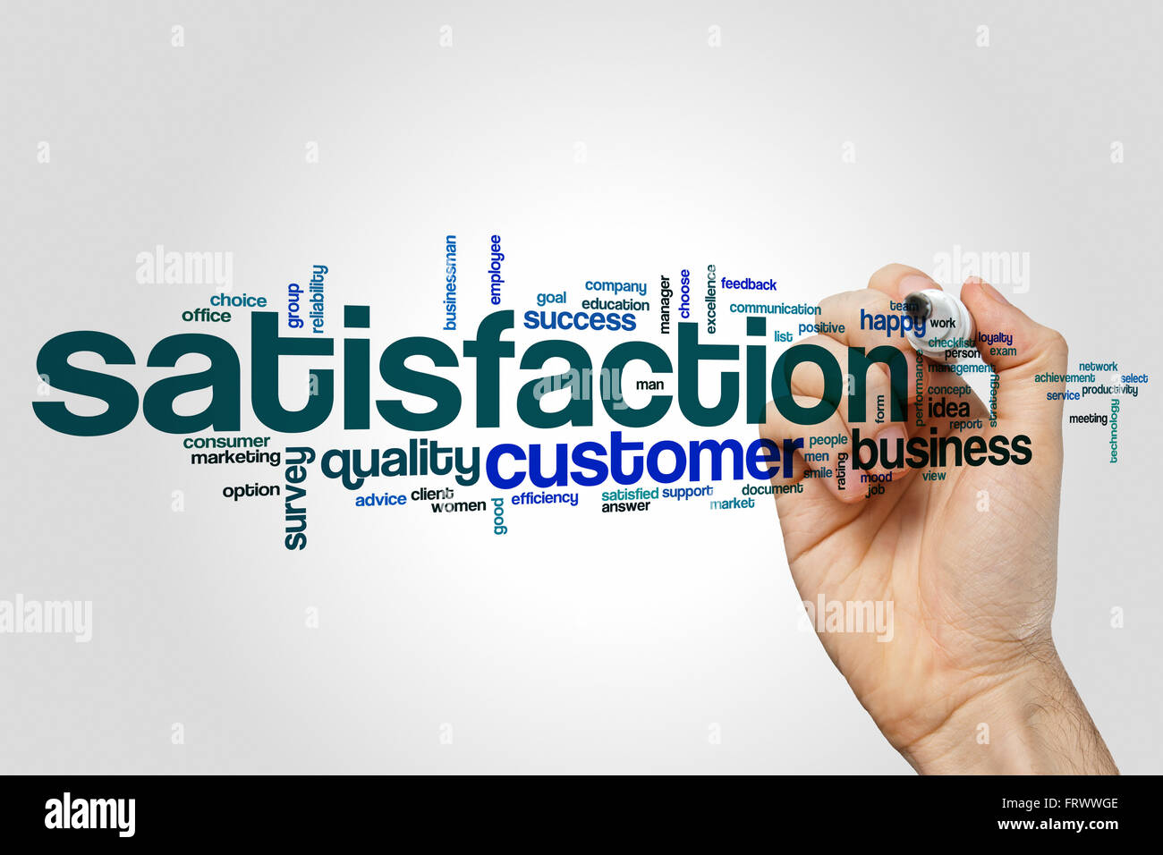 Satisfaction word cloud Stock Photo - Alamy