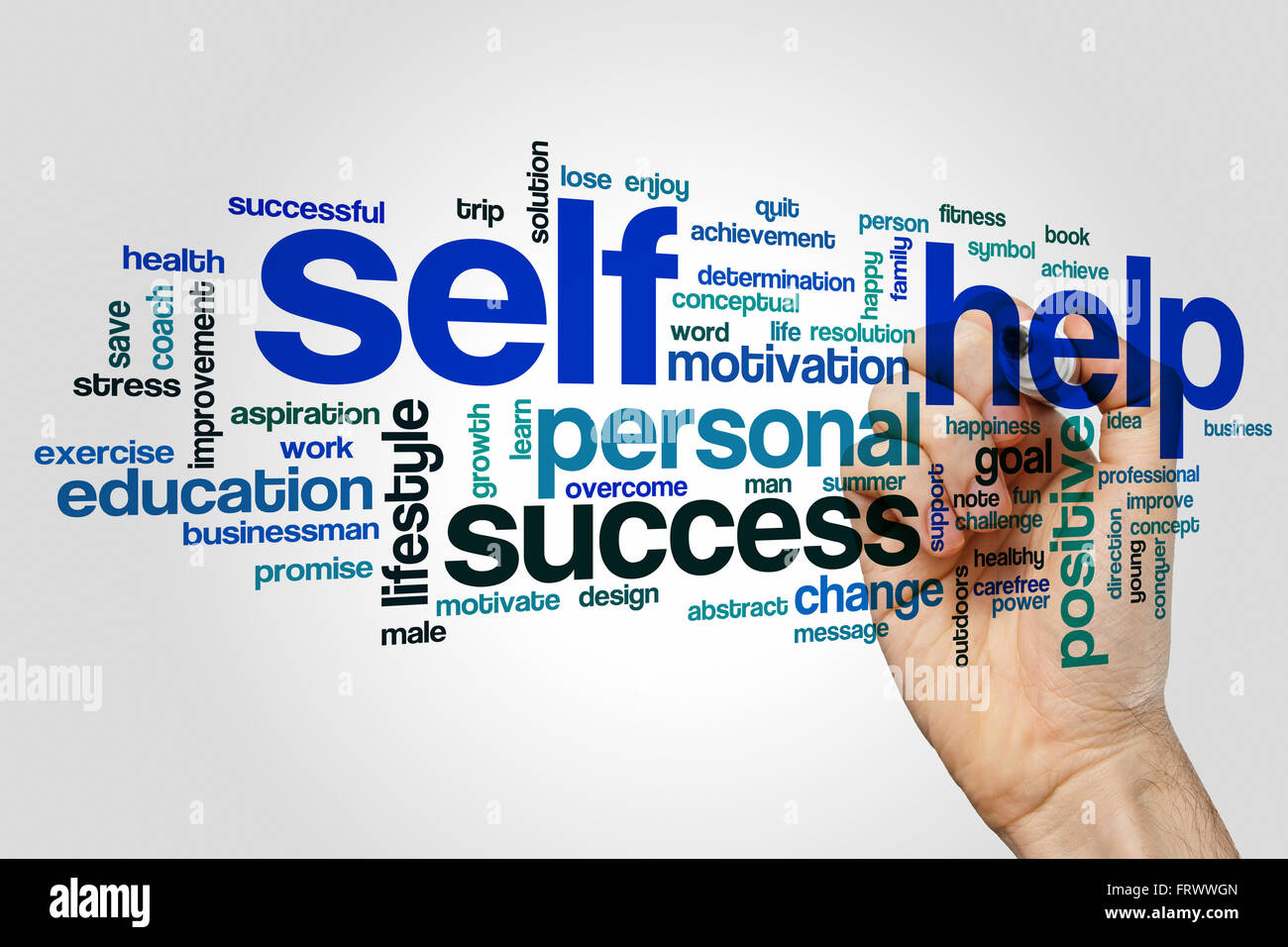 Self help word cloud Stock Photo - Alamy