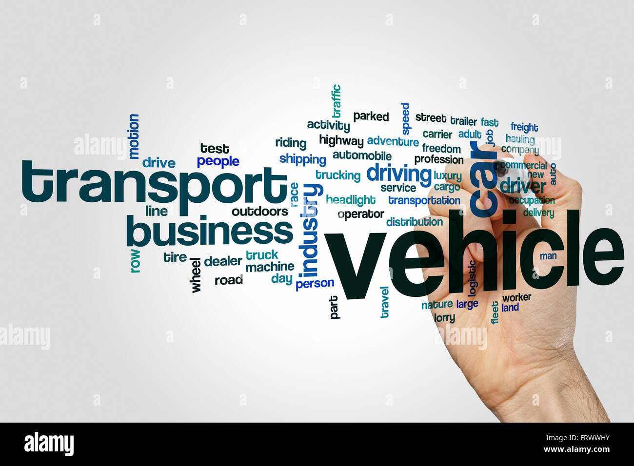 Vehicle word cloud Stock Photo - Alamy