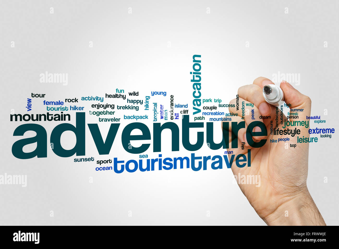 Adventure word cloud Stock Photo - Alamy