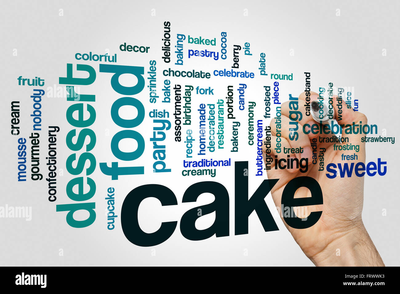 Cake word cloud Stock Photo - Alamy