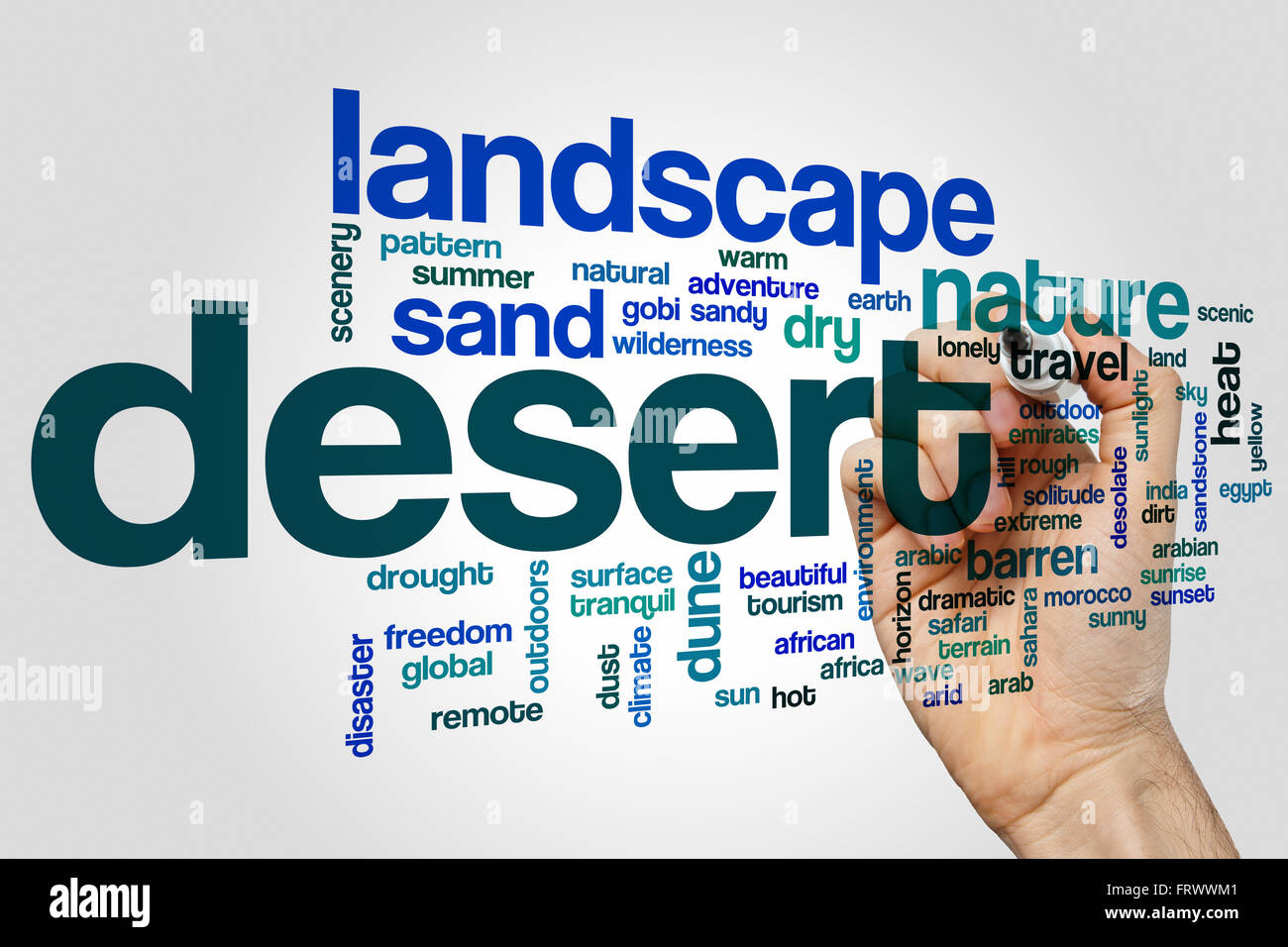 Desert word cloud Stock Photo - Alamy