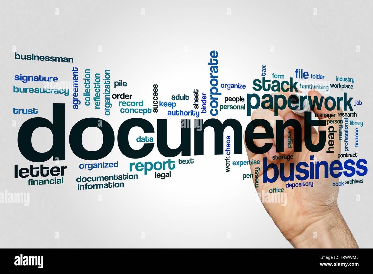 Document word cloud Stock Photo - Alamy