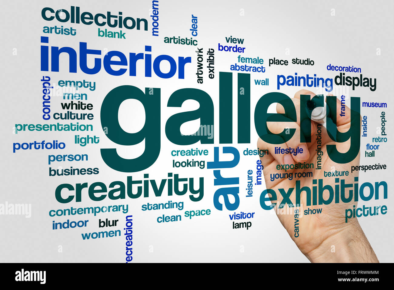 Gallery word cloud Stock Photo - Alamy