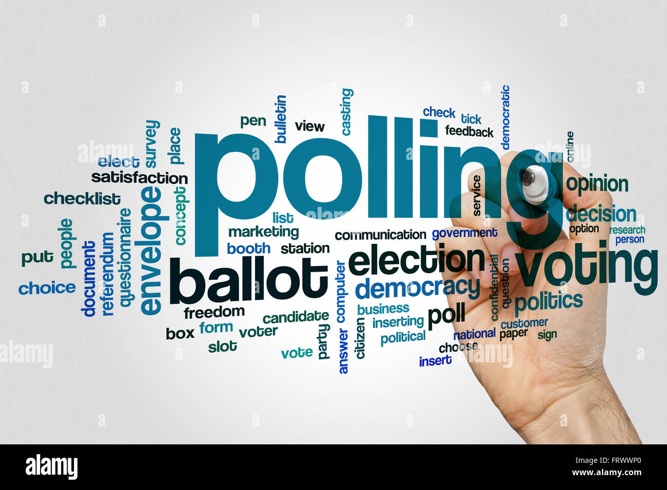 Polling word cloud Stock Photo - Alamy