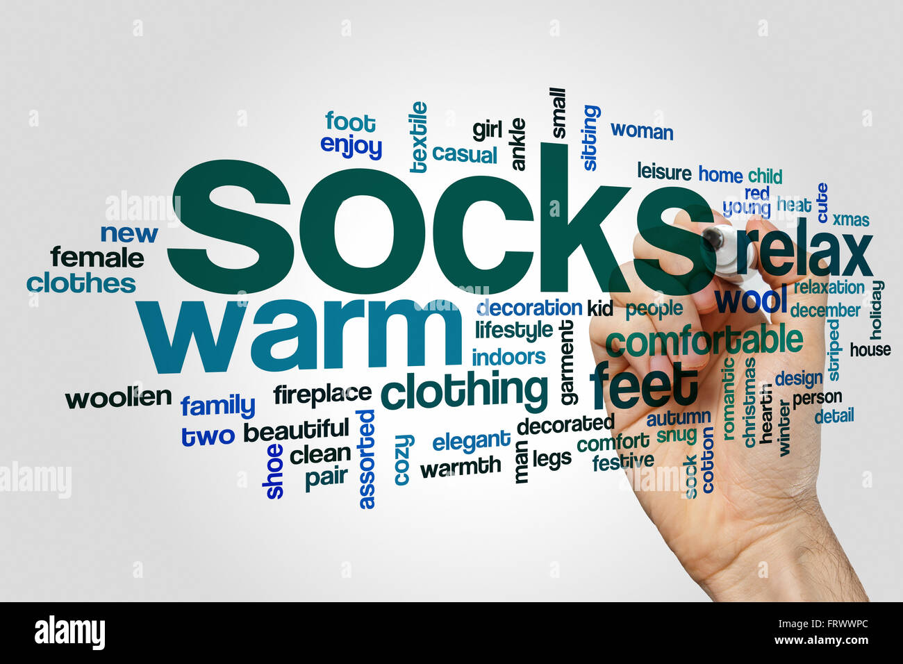 Socks word cloud Stock Photo - Alamy