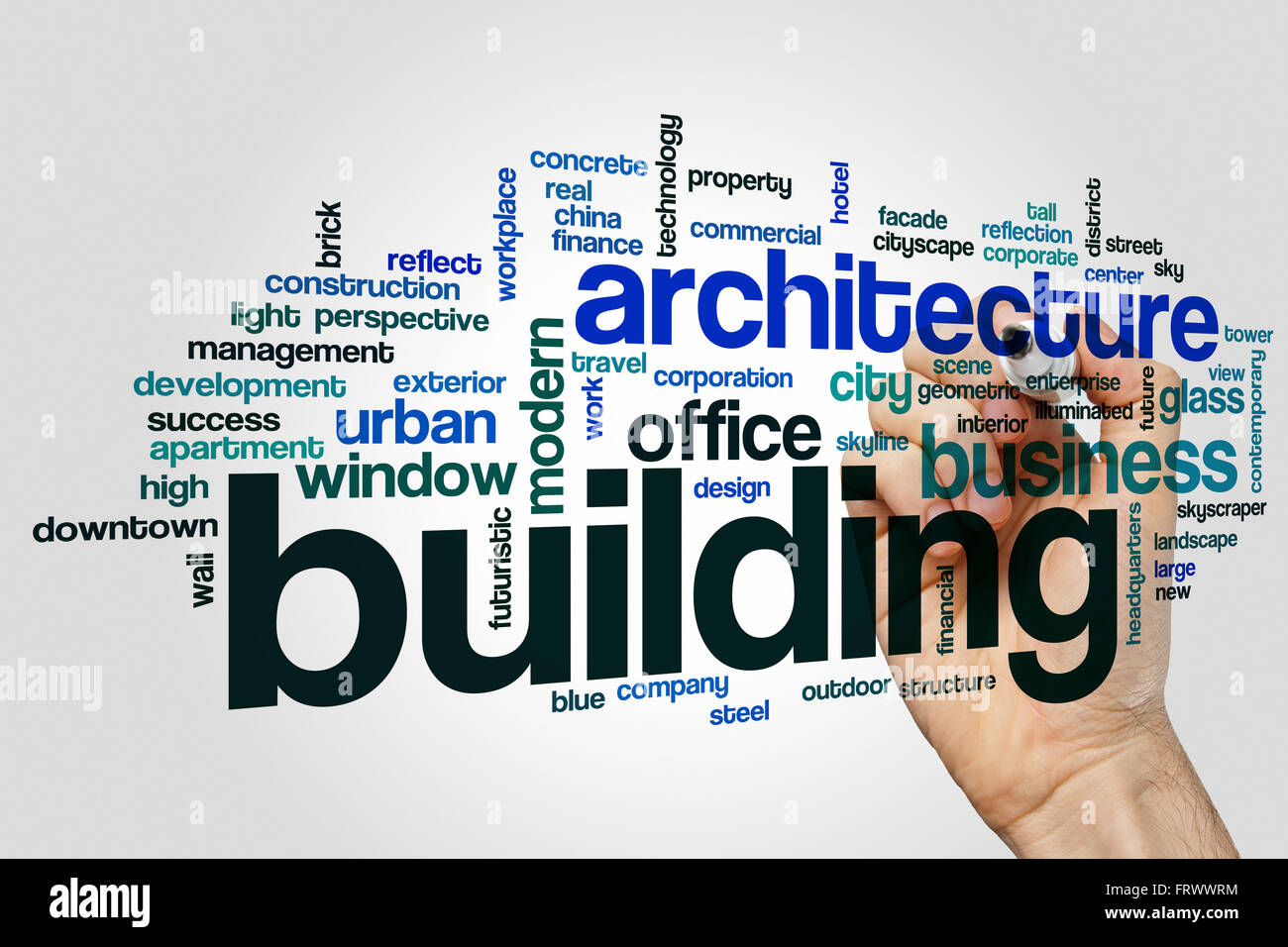 Building word cloud Stock Photo - Alamy