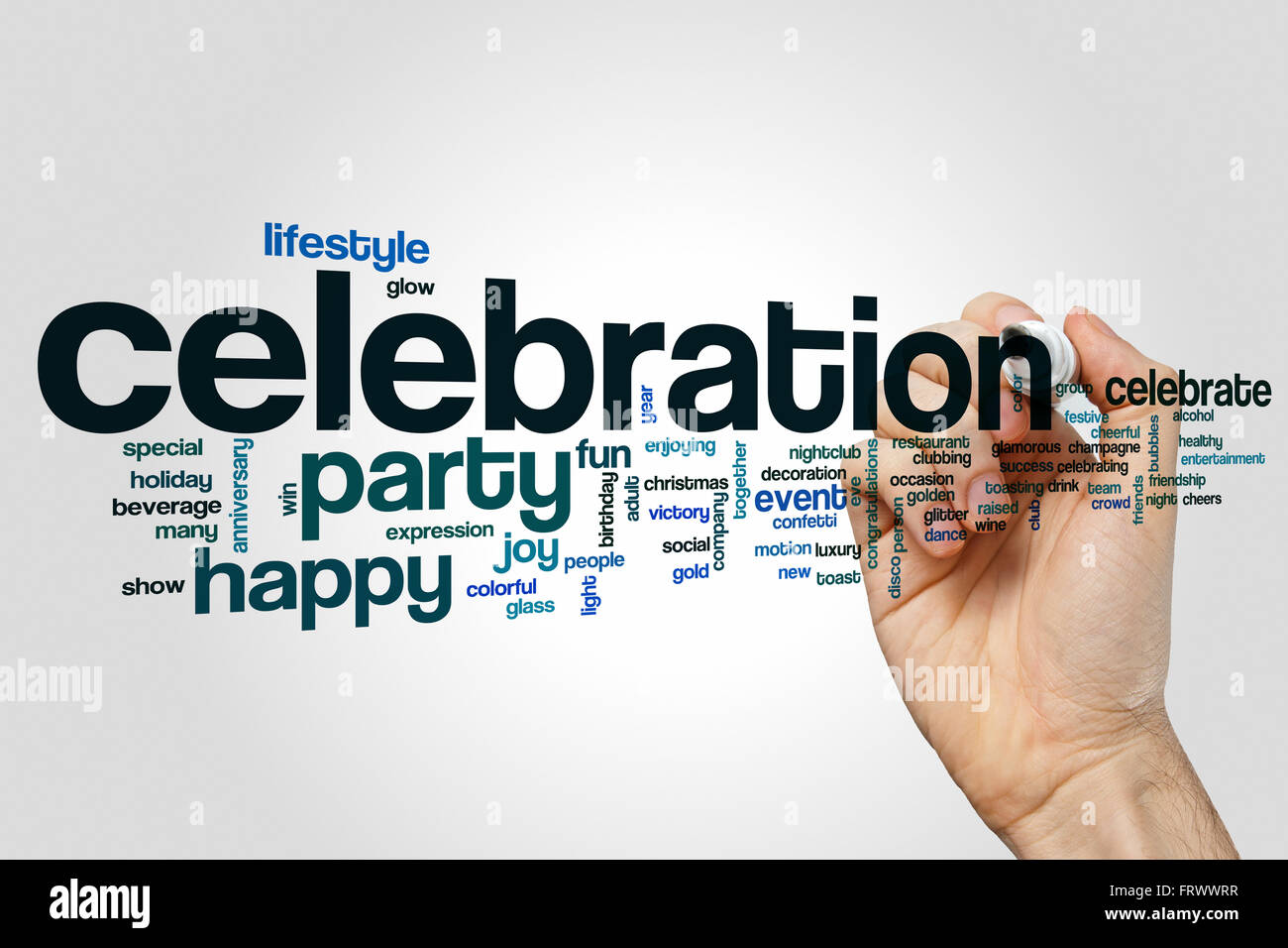 Celebration word cloud Stock Photo - Alamy