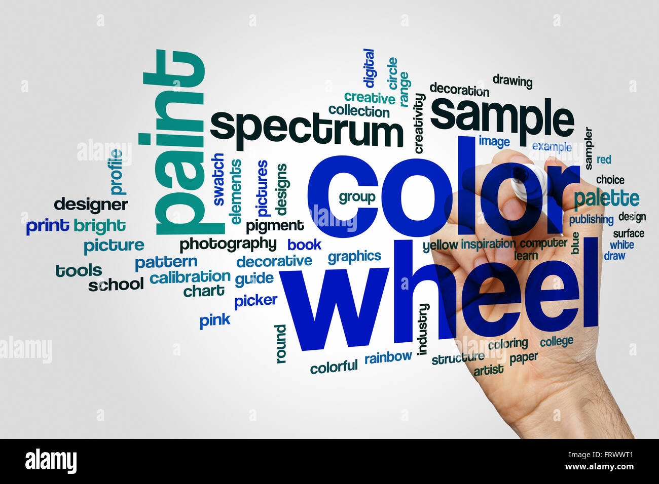 Color wheel word cloud Stock Photo - Alamy