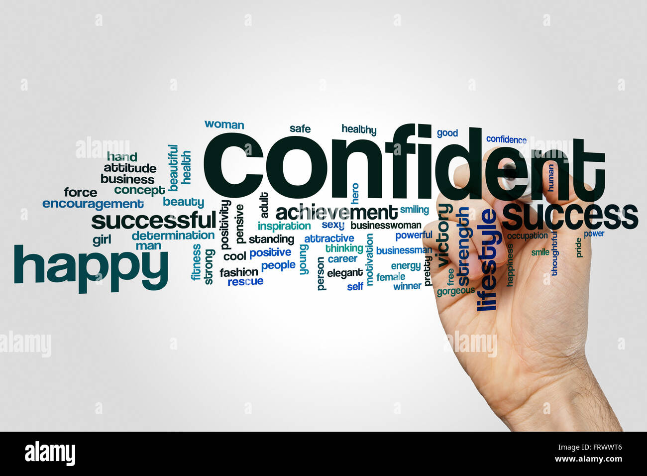 Confident word cloud Stock Photo - Alamy