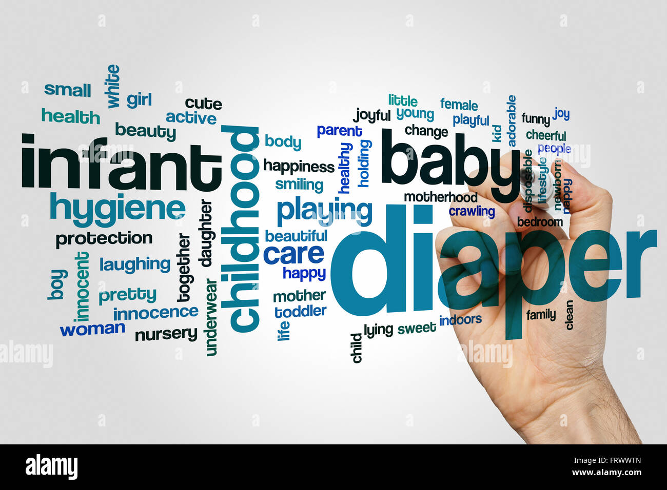 Diaper word cloud Stock Photo - Alamy