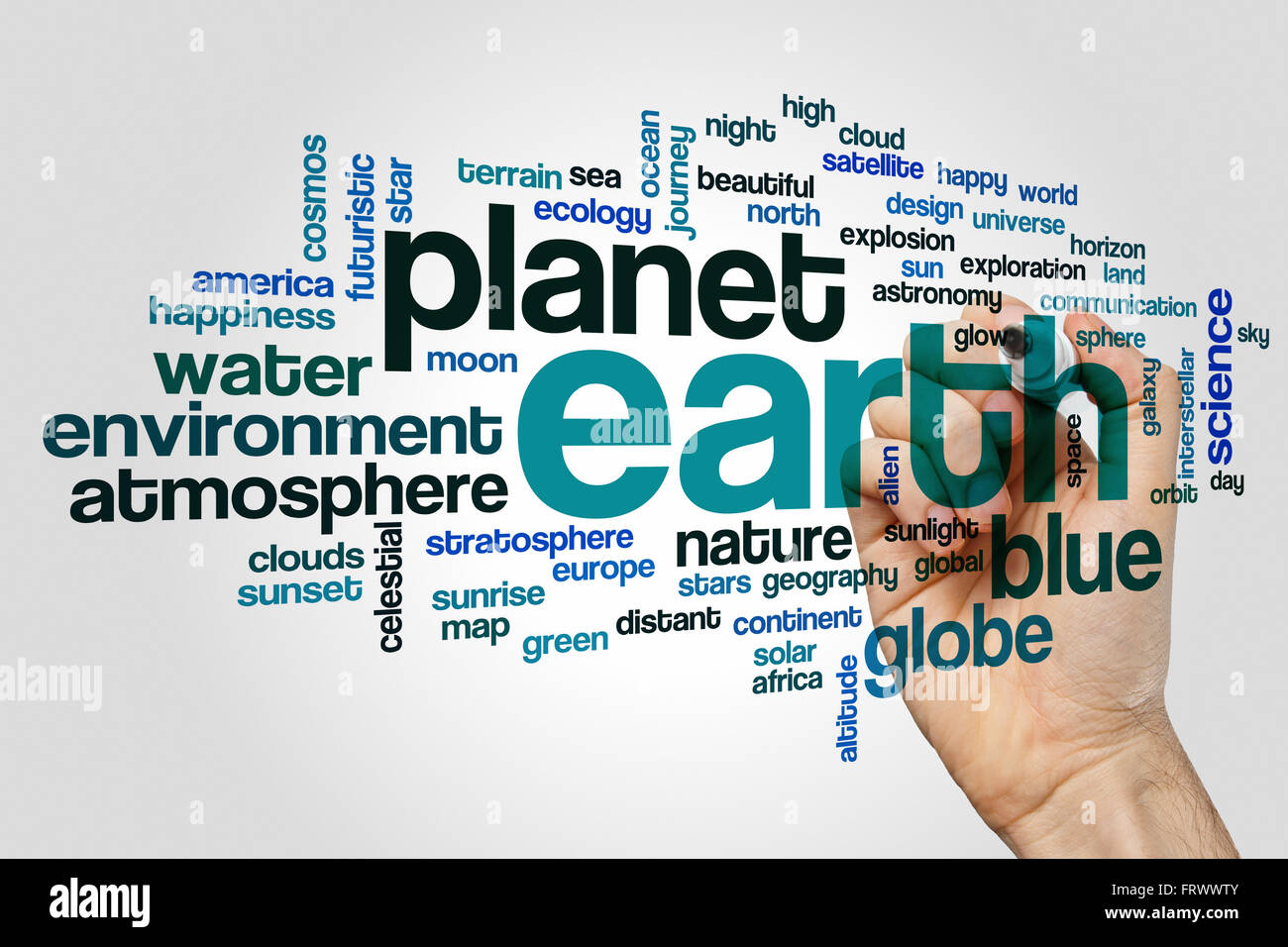 Earth word cloud Stock Photo - Alamy