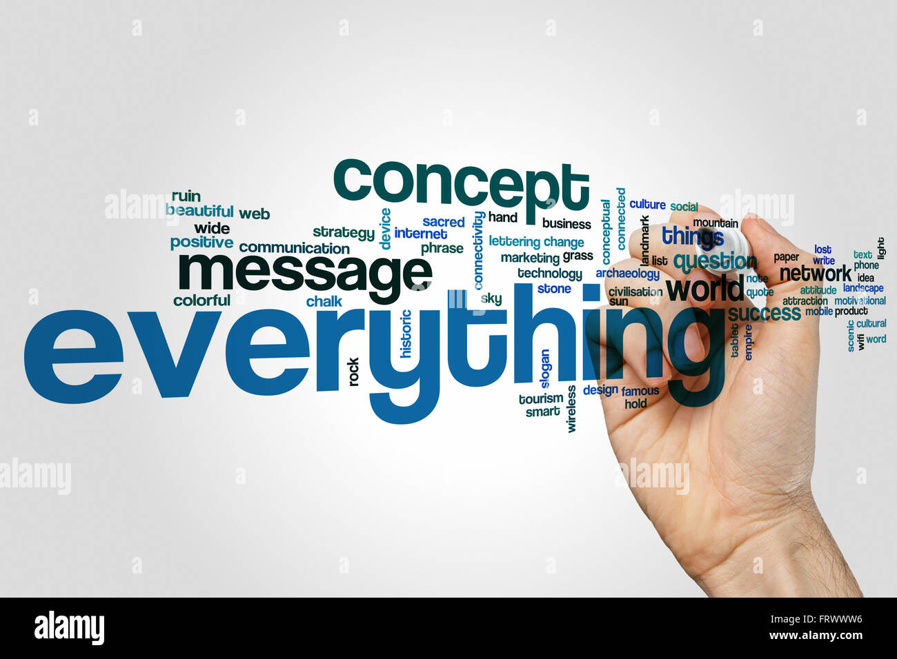 Everything word cloud Stock Photo - Alamy
