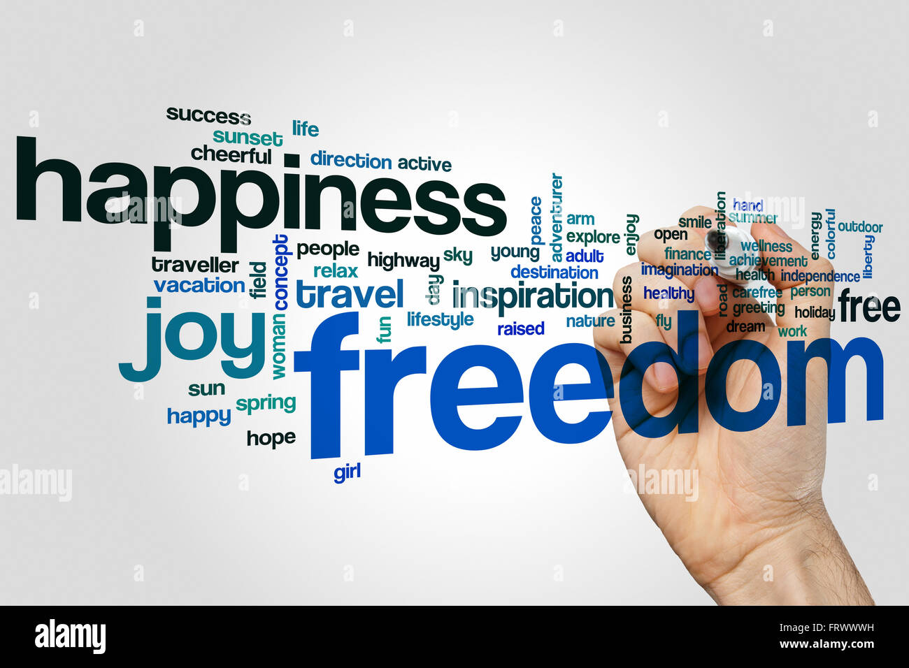 Freedom word cloud Stock Photo - Alamy