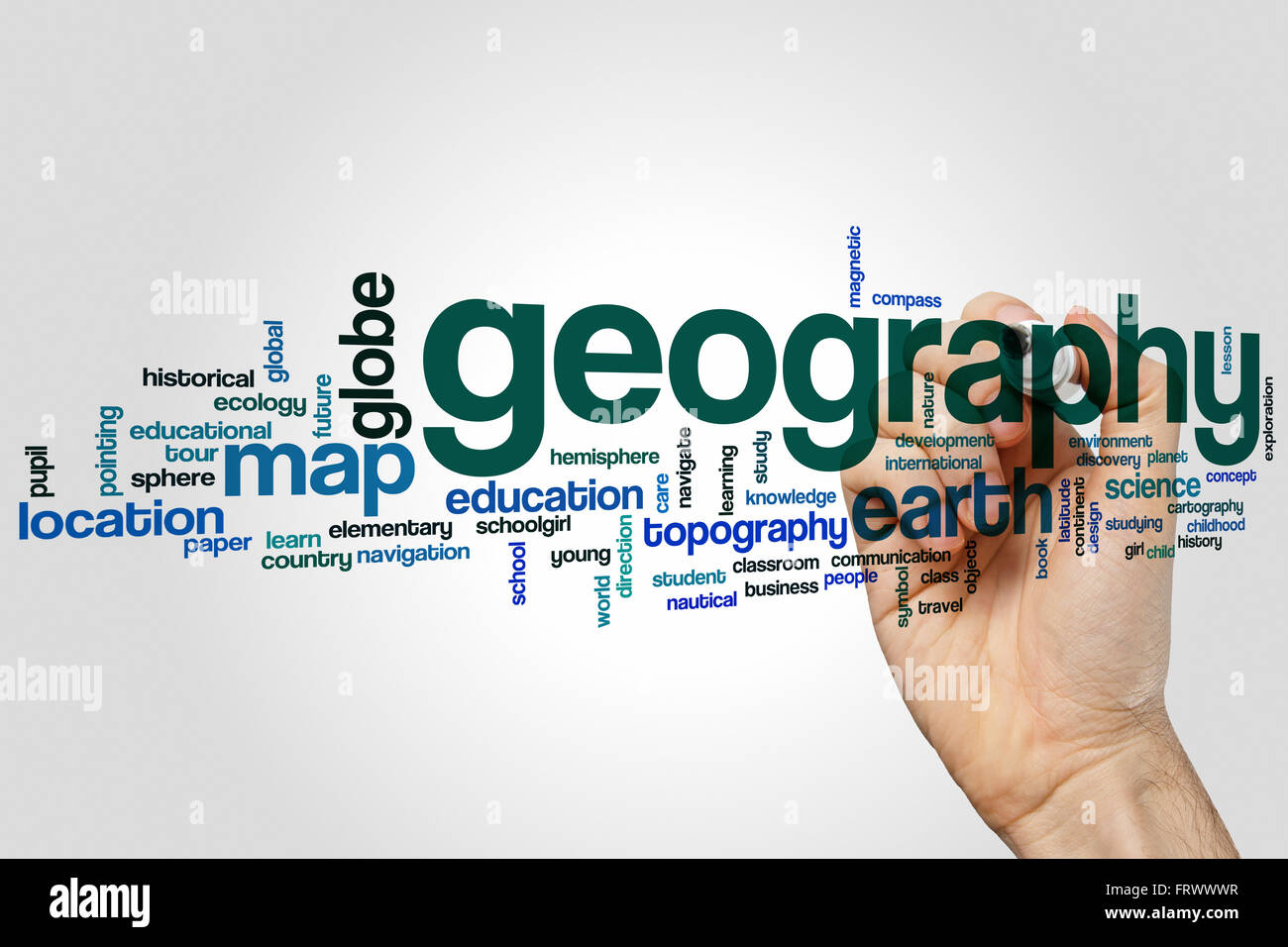 Geography word cloud Stock Photo - Alamy