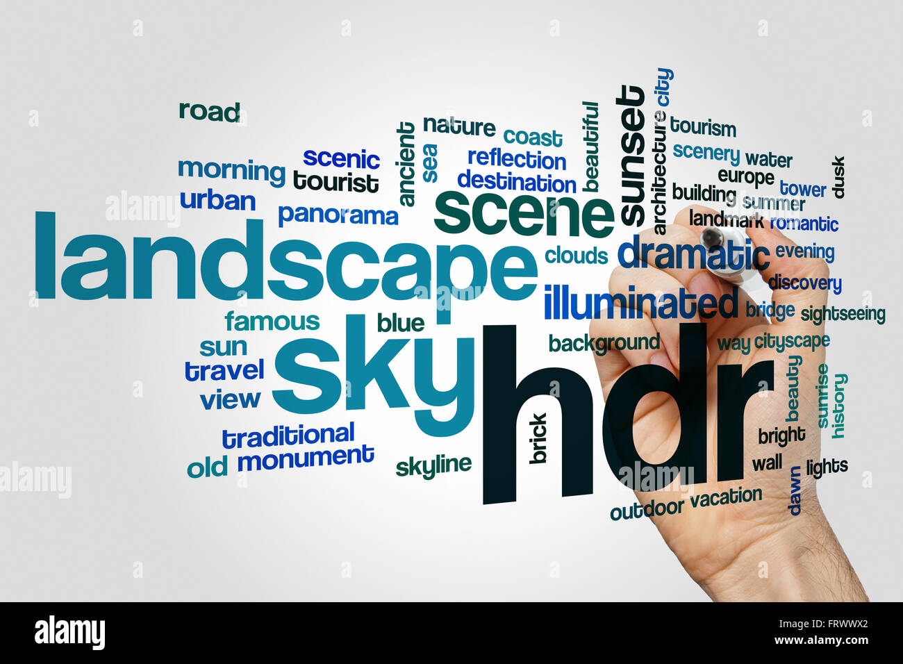 HDR word cloud Stock Photo - Alamy