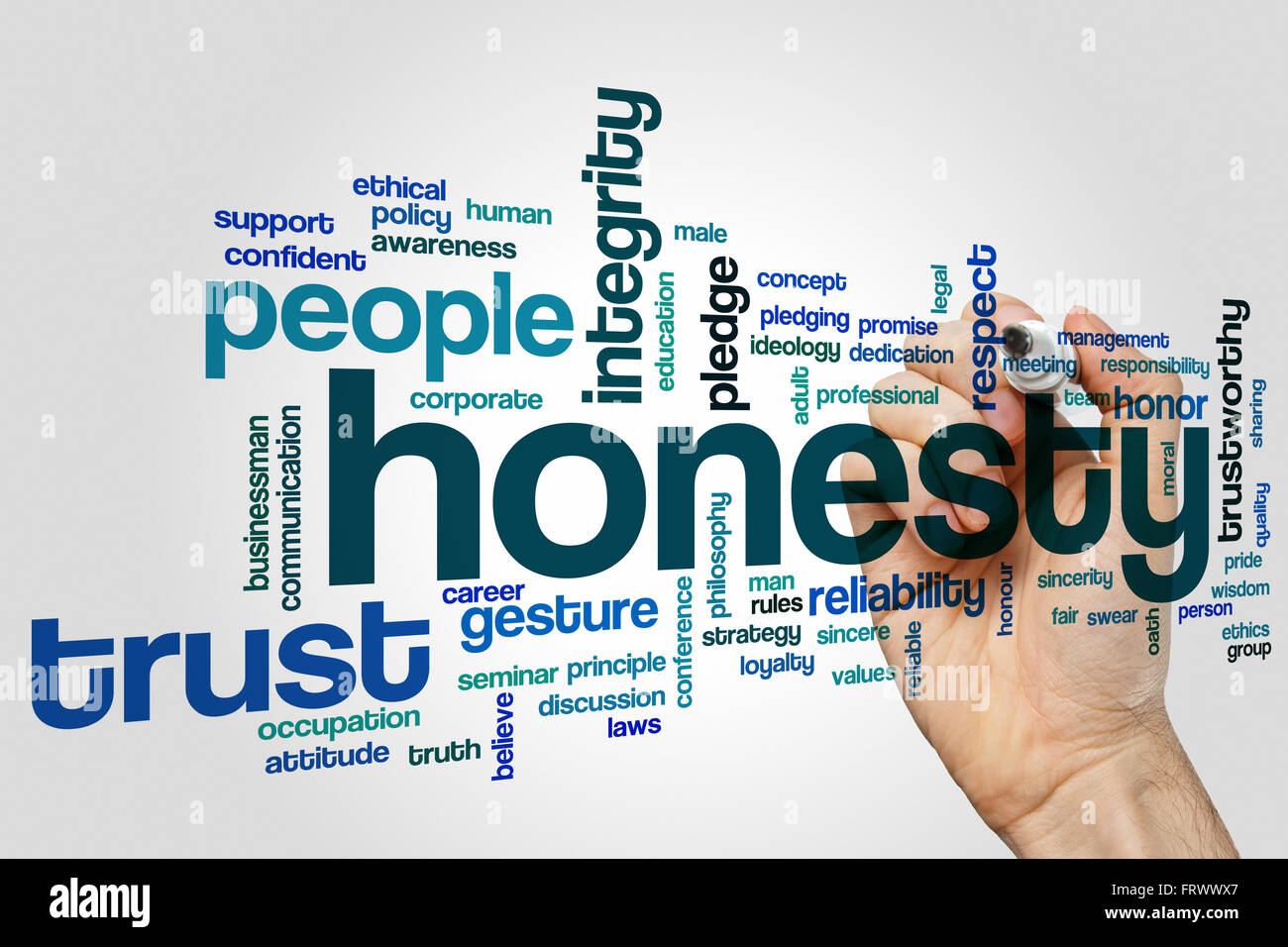 Honesty word cloud Stock Photo - Alamy